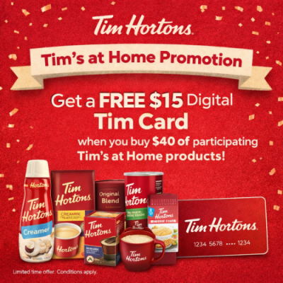 Tim’s at Home Promotion Canada — Get a $15 Digital Tim Card